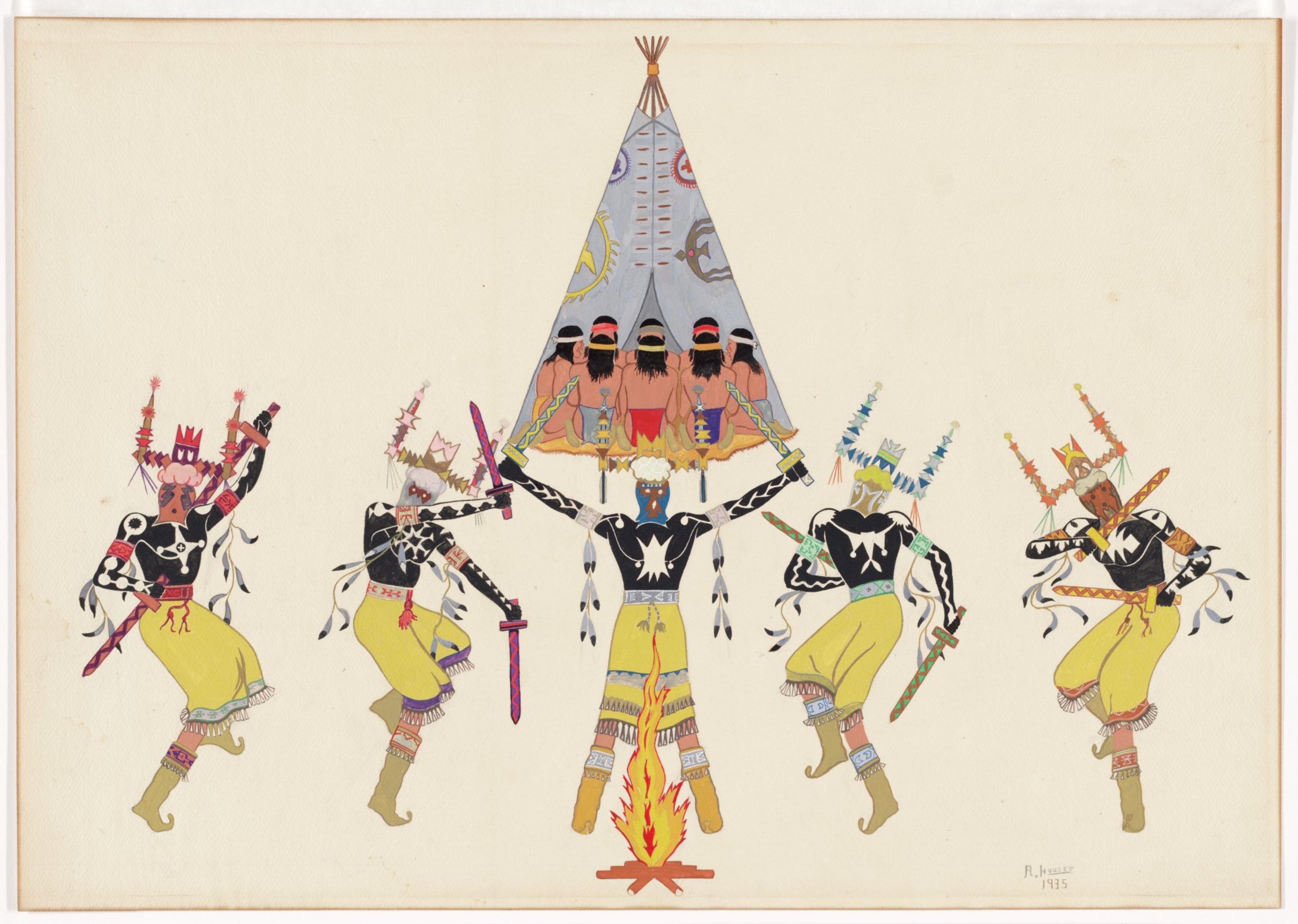 Kachina Dancers / Allan C. Houser - Gilcrease Museum